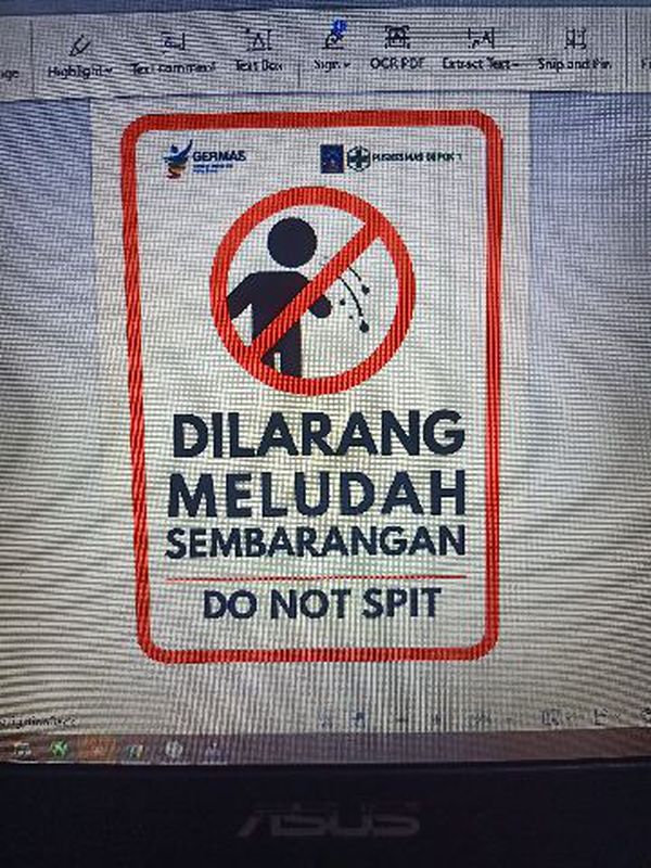Sticker Larangan Meludah
