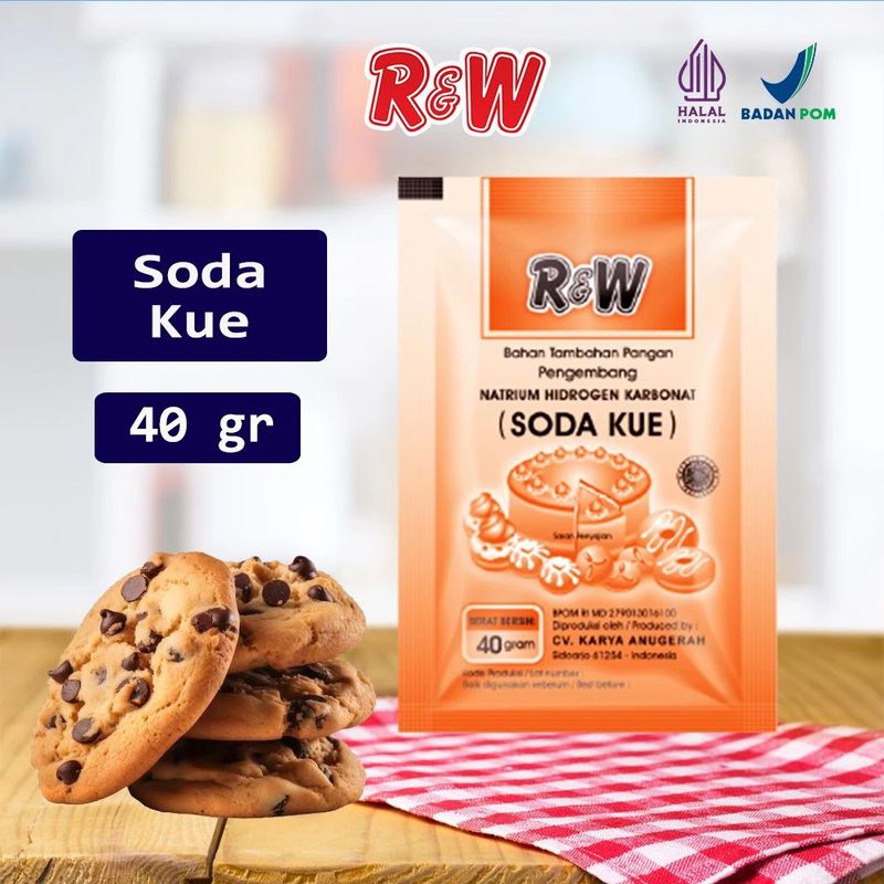 Soda Kue Baking Soda Pengembang Kue Rajawali R&W RW 40 gr Sachet