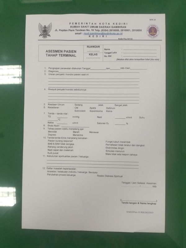 form assesmen tahap terminal Rp.300,-