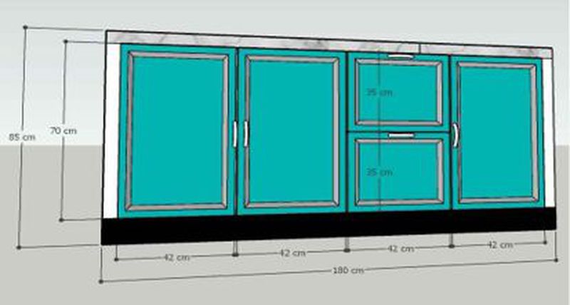 Meja Lab Top Table Granit Ukuran 1,8 x 0,80 m