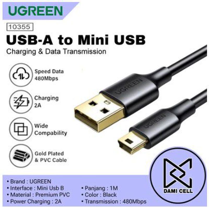Kabel Charger USB-A to Mini USB (Type-B) Merk Ugreen