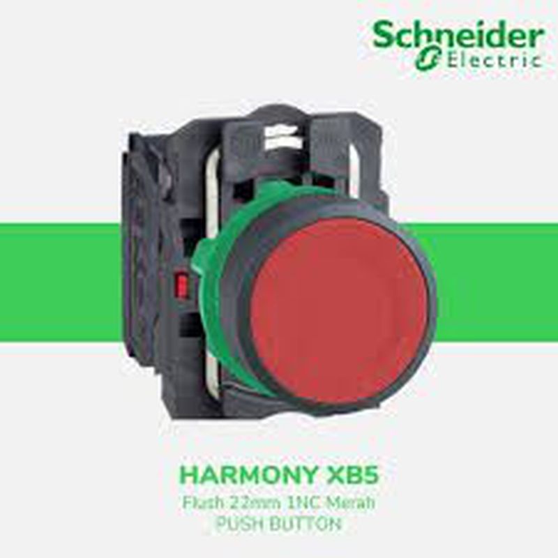 [ XB5AA42 ] Schneider - TOMBOL TEKAN LENGKAP MERAH (NC)