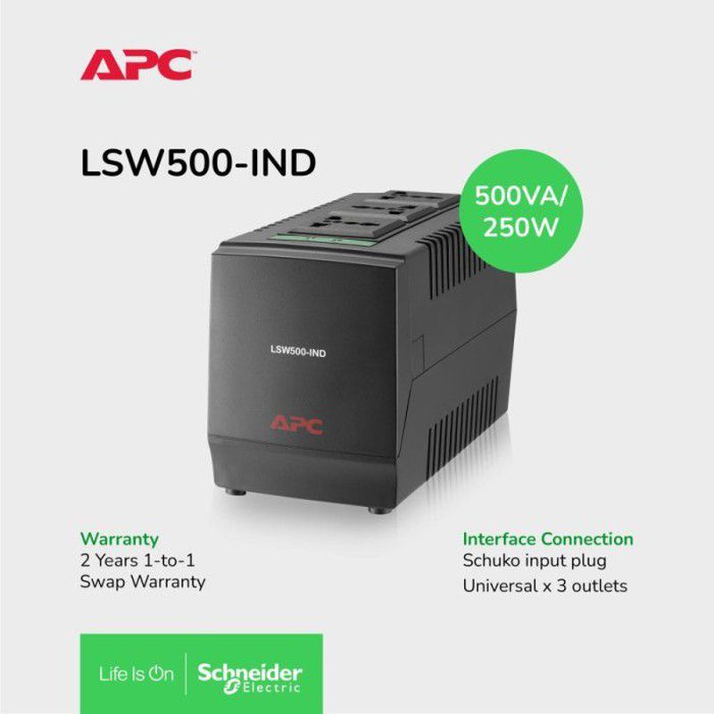 STABILIZER APC LSW500-IND 500VA