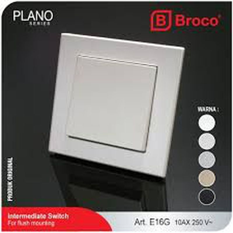 SAKLAR INTERMEDIATE / SAKLAR SILANG - BROCO PLANO - PUTIH STANDART
