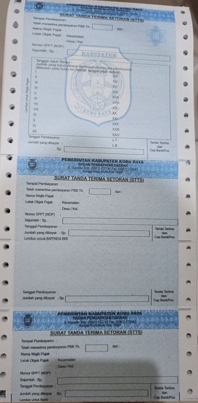 Surat Tanda Tarima Setoran (STTS)
