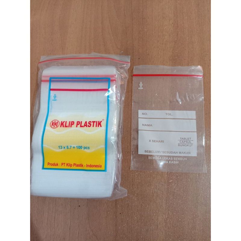 plastik clip obat 13x8,7 bening