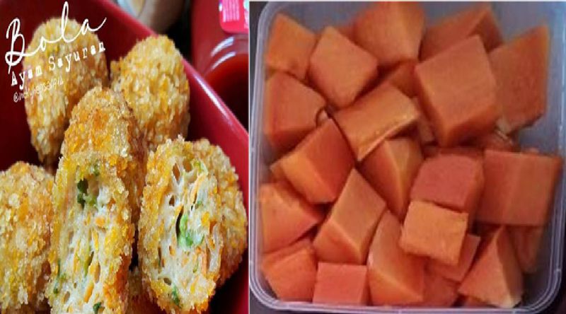 Bola - Bola Ayam Sayur dan Buah Pepaya Segar