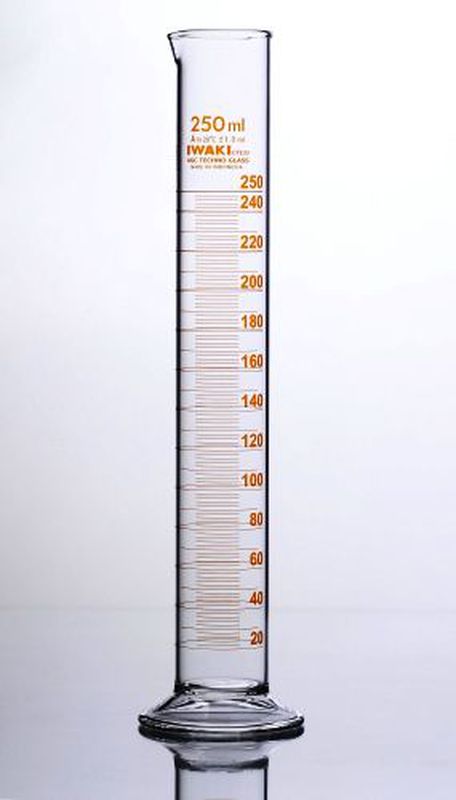 Measuring Cylinder Class A, Amber Graduation 500 ml Iwaki 3022-500-N