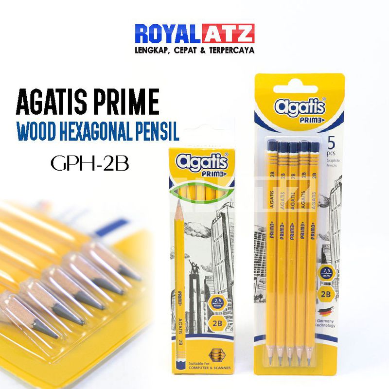 Pensil 2B spek Hexagonal Agatis Prime
