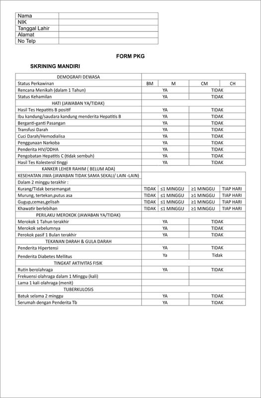 Form PKG Puskesmas Semanu 1