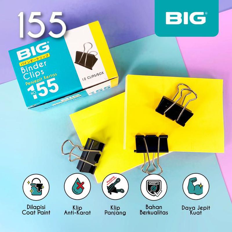Binder Clips BIG No. 155, Ukuran 1 1/4 inch (32 mm)