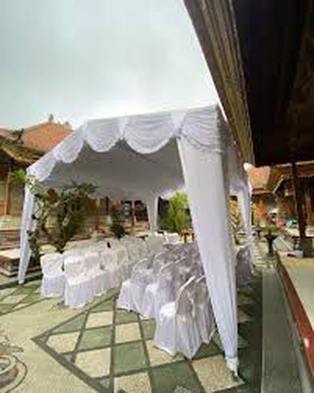 Tenda Kubu VIP 8x6 Kain Hias - Putih