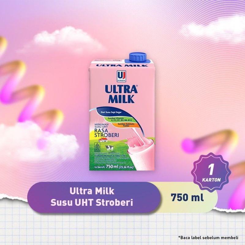 Ultra Milk Susu UHT 750 ml 1 karton - Full Cream