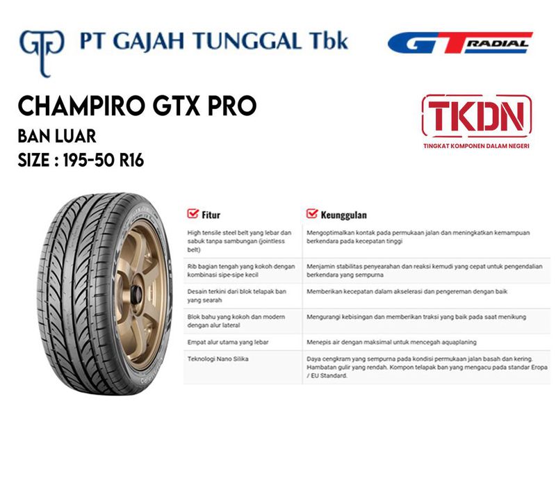 GT RADIAL - CHAMPIRO GTX PRO UK. 195-50 R16