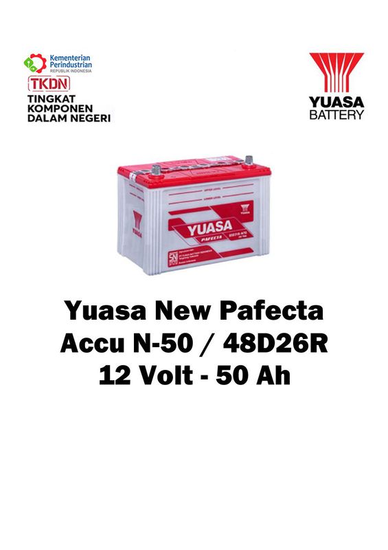 YUASA NEW PAFECTA N-50 / 48D26R - 12 VOLT - 50 AH
