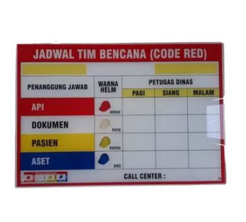 Laboratory Safety Equipment (papan code red akrilik)