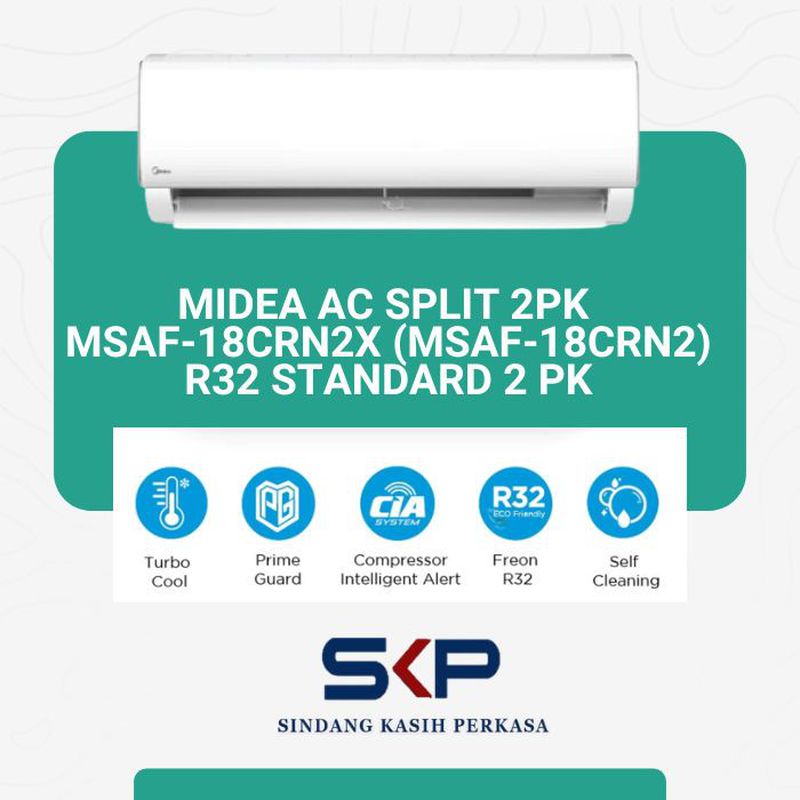 Midea AC Split 2PK MSAF-18CRN2X (MSAF-18CRN2) R32 Standard 2 PK