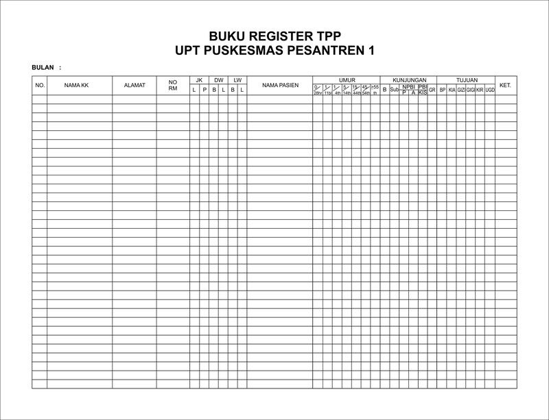 Buku Register TPP Puskes Pesantren 1