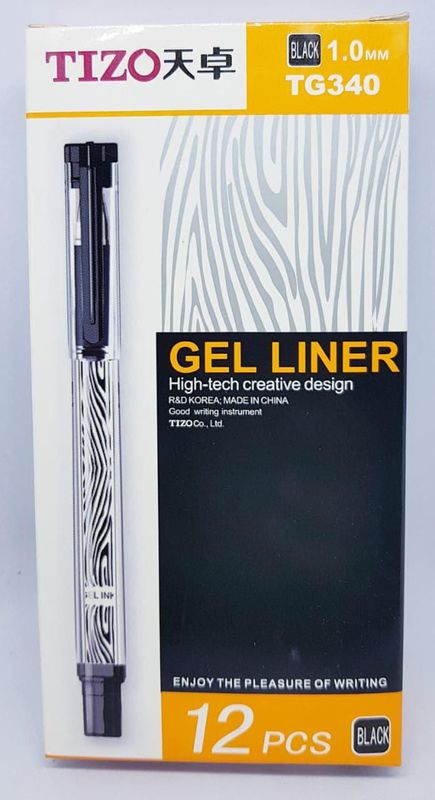 PULPEN GEL PEN GEL BOLPEN GEL TIZO TG 340 BLACK 1.0 MM
