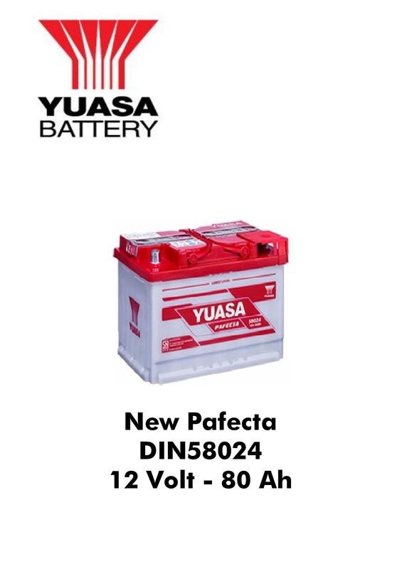 YUASA NEW PAFECTA DIN-58024, 12 VOLT - 80 AH