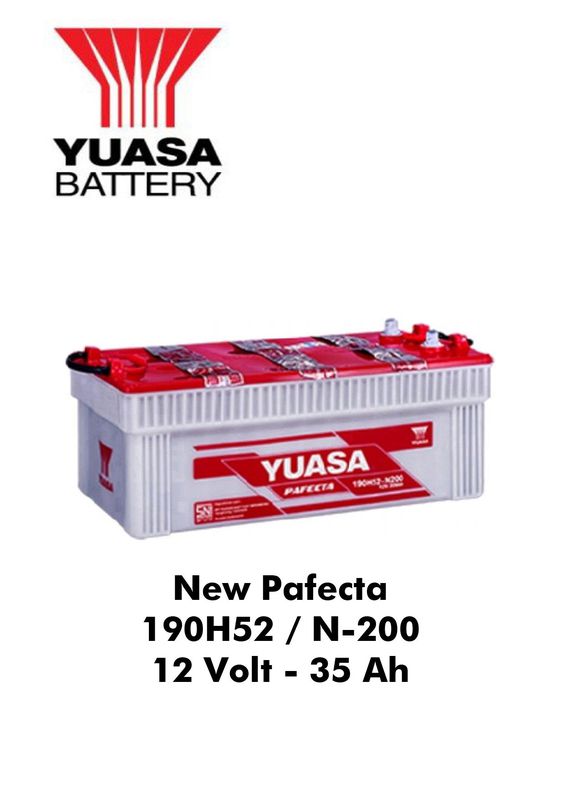YUASA NEW PAFECTA N-200 / 190H52, 12 VOLT - 100 AH