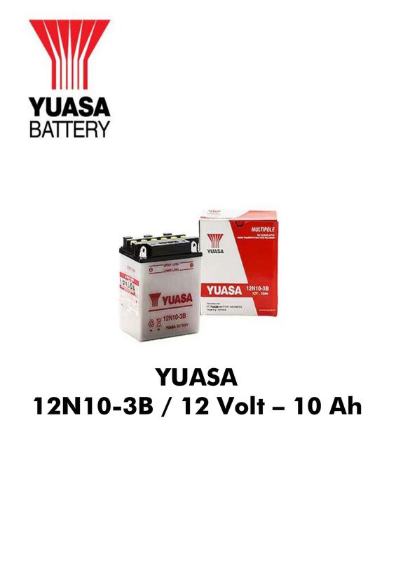 YUASA 12N10-3B, 12 VOLT - 10 AH