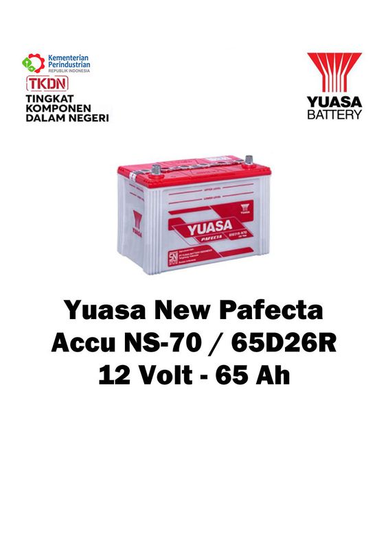 YUASA NEW PAFECTA NS-70 / 65D26R, 12 VOLT - 65 AH