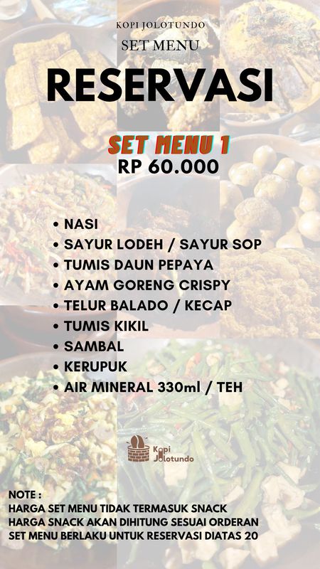 Reservasi set menu 1