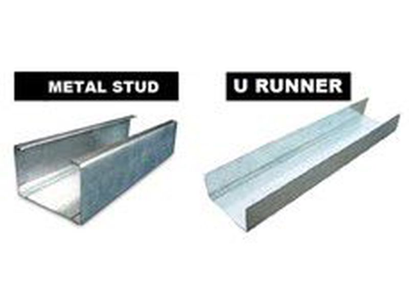 Pemasangan 1 m² rangka metal stud dan u runner dinding uk.76mm