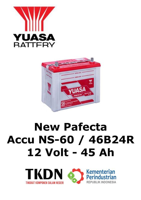 YUASA NEW PAFECTA 46B24R / NS-60, 12 VOLT - 45 AH