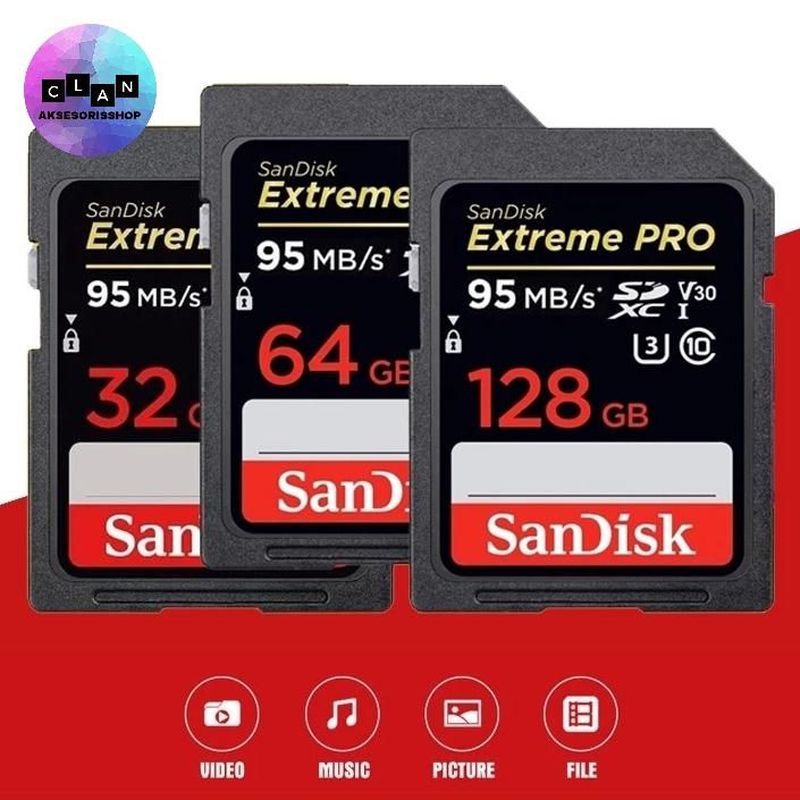 Memori Kamera Canon SD card Xtreme Pro V3 SDHC Memory Card 32-128 GB ...