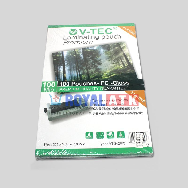 V-TEC PLASTIK LAMINATING FOLIO VT-342/ 100MC /PAK 1803301032782