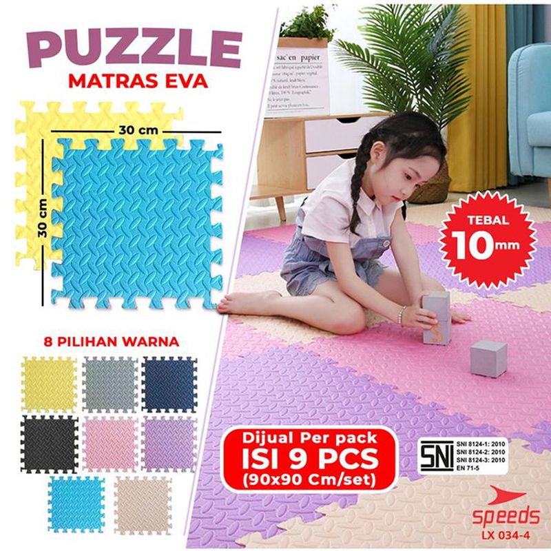 SPEEDS Matras Puzzle EVA 30x30x1cm | 1set isi 9pcs