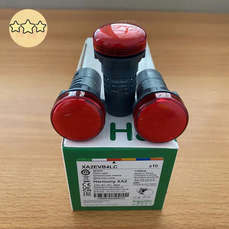 Pilot Lamp 24 VDC 22 mm, Merah, Scheneider - XA2EVB4LC