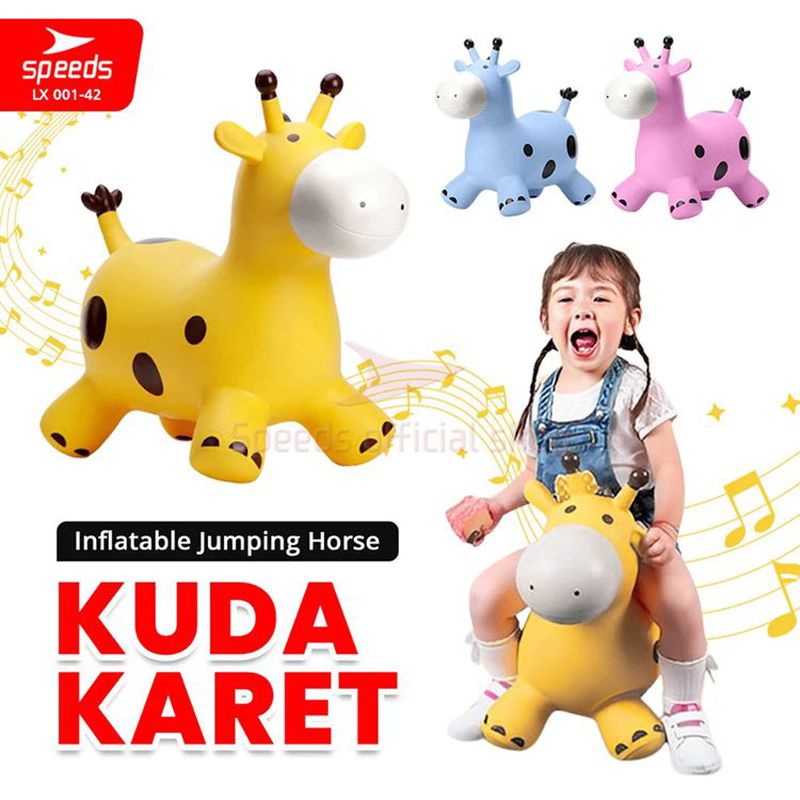 SPEEDS Mainan Kuda Kudaan Karet Mainan Tunggangan Rocking Horse Animal ...
