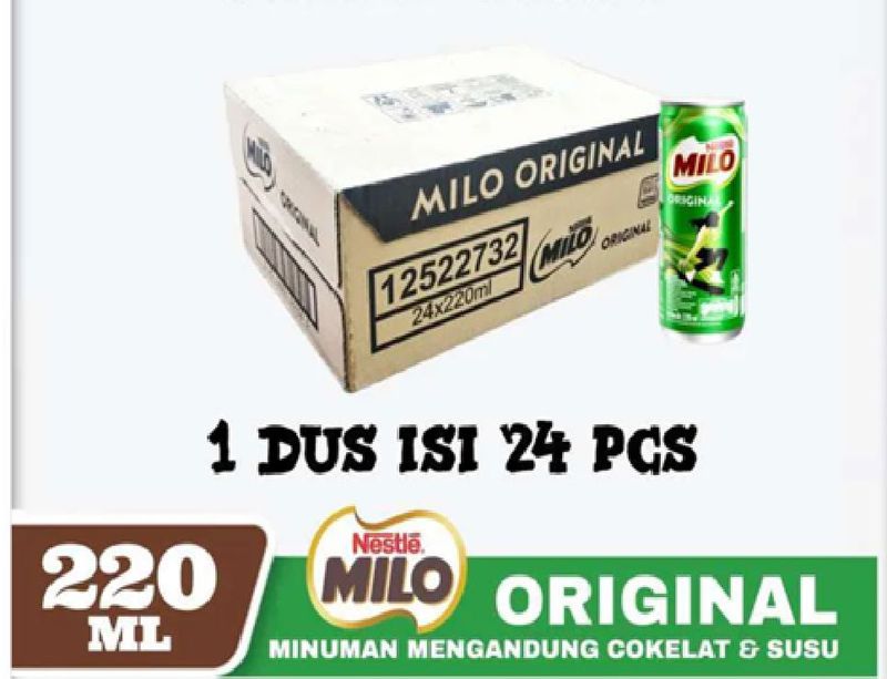 Susu Milo Cokelat ACTIVE GO UHT ORIGINAL Kaleng | Can - 220 ml (Kemasan ...