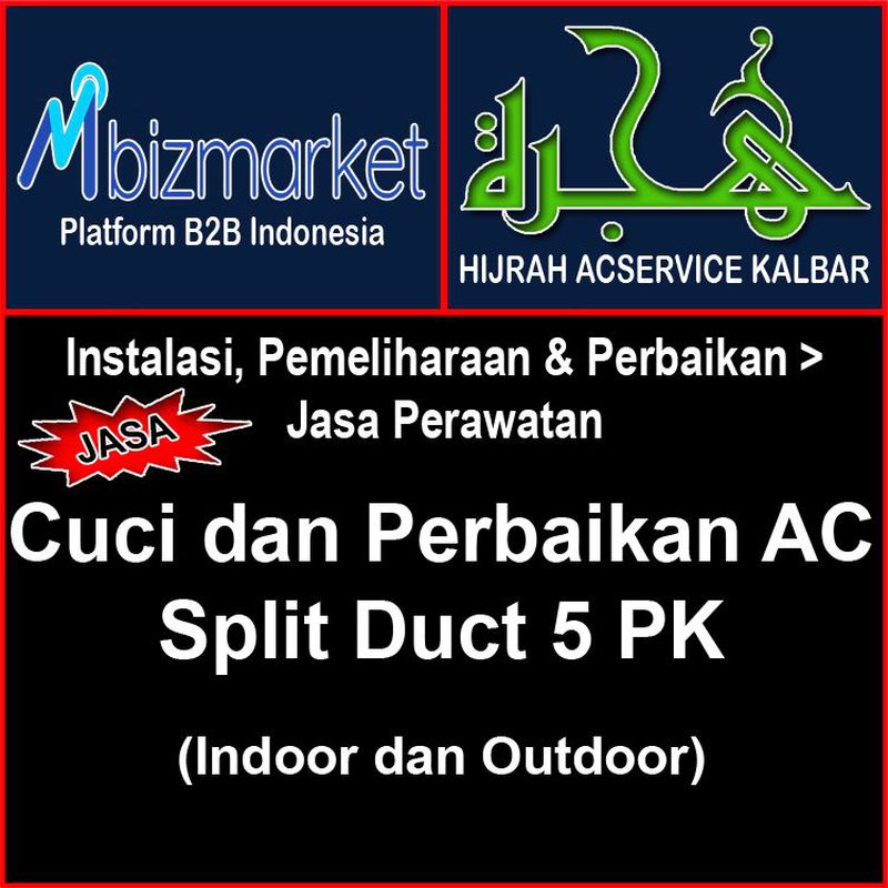 Paket Cuci dan Perbaikan AC Split Duct 5 PK (Indoor dan Outdoor)