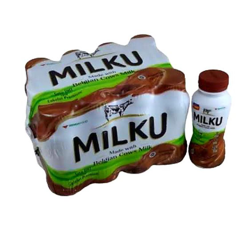 Milku Susu UHT Cair Coklat Botol 200 ml