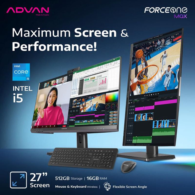 Max AIO All-in-One PC Desktop 27" inch Intel i5-1240P 16GB/512GB Free ...