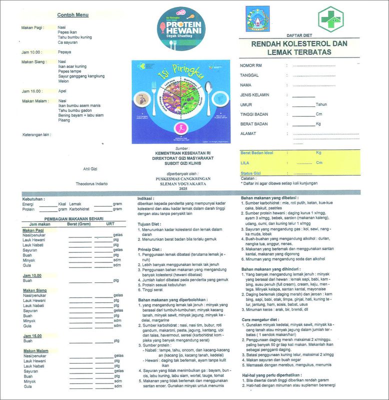 Leaflet rendah lemak Puskesmas cangkringan