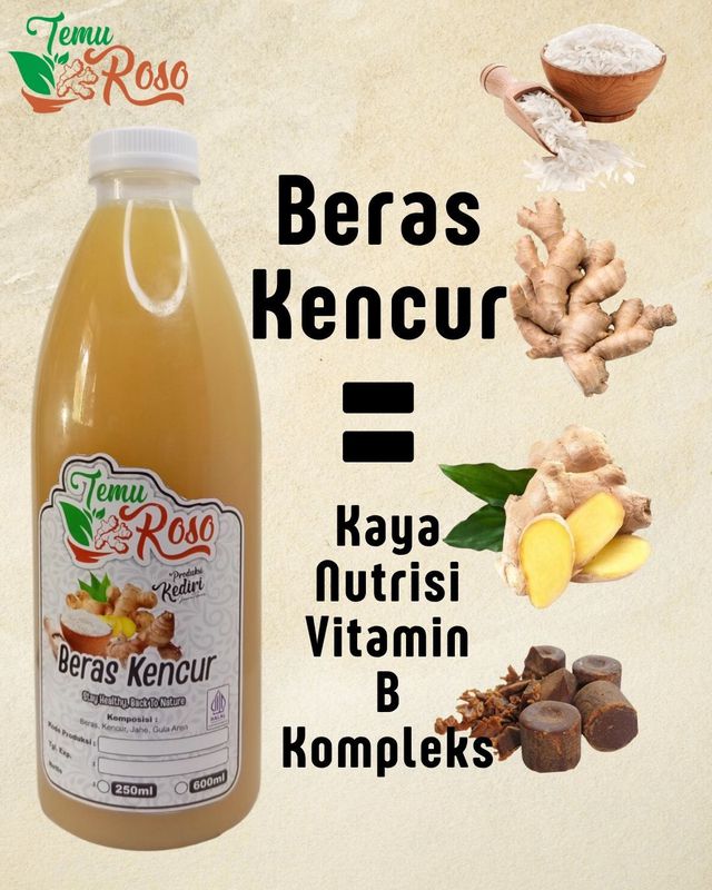 Minuman Jamu Botolan Temu Roso Beras Kencur Ukuran Botol 600ml