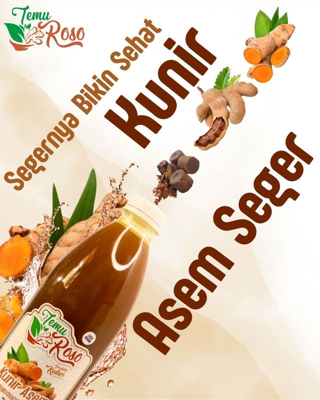Jamu Instan Tradisional Temu Roso Kunir Asem Ukuran Botol 600ml