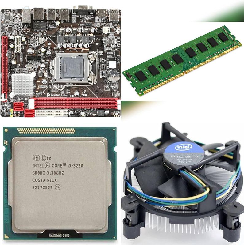 CPU, MB INTEL H61, RAM 4 GB, PROCESSOR CORE I 3, SSD 128 GB
