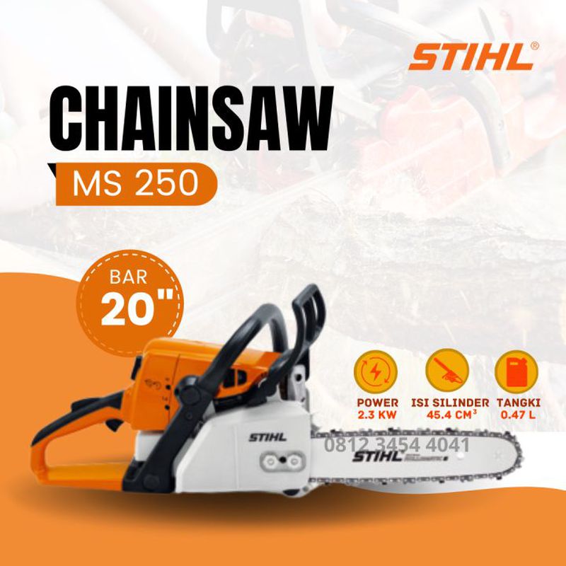 STIHL Chainsaw MS 250 20 Inch Mesin Potong Kayu MS250 Gergaji Kayu 20