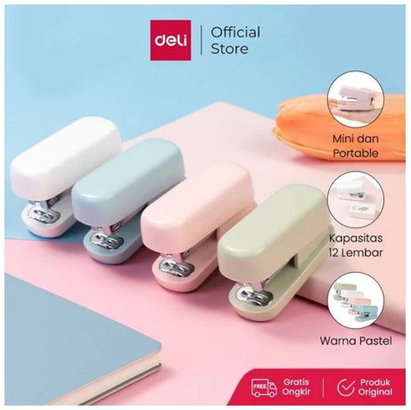 STAPLES MINI / STAPLER KAPASITAS 12 LEMBAR MERK DELI