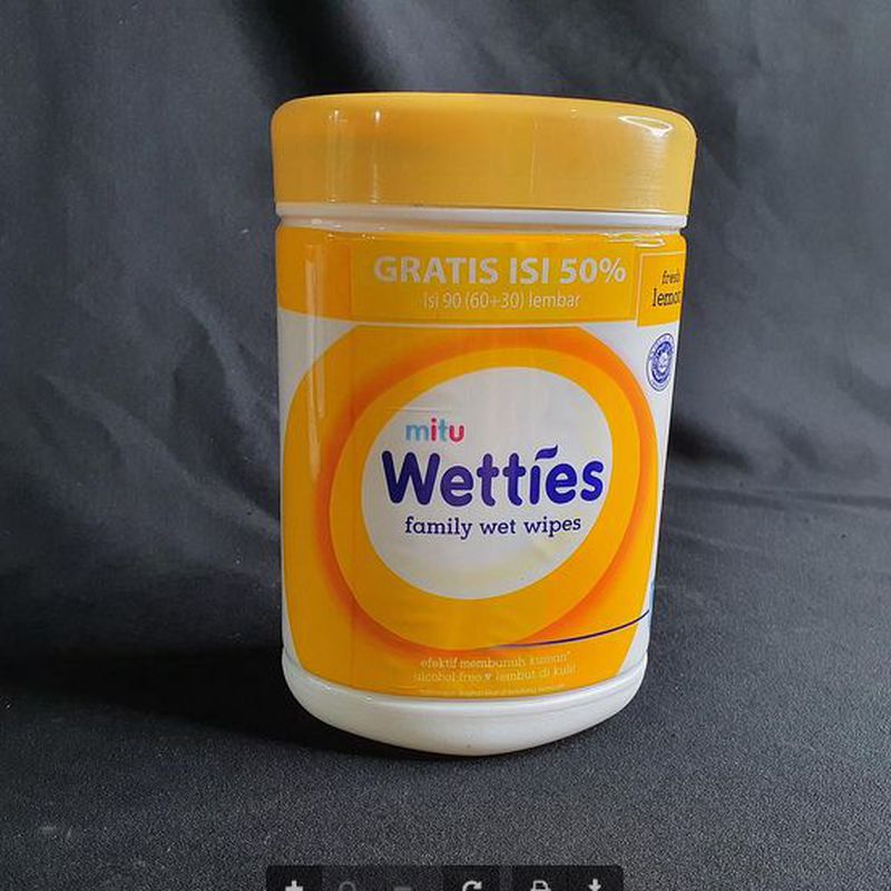 [5022272] TISU BASAH ANTISEPTIC FRESH LEMON 90S BOTOL WETTIES