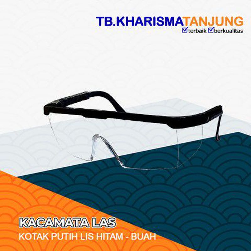 Kacamata Kotak Putih List Hitam
