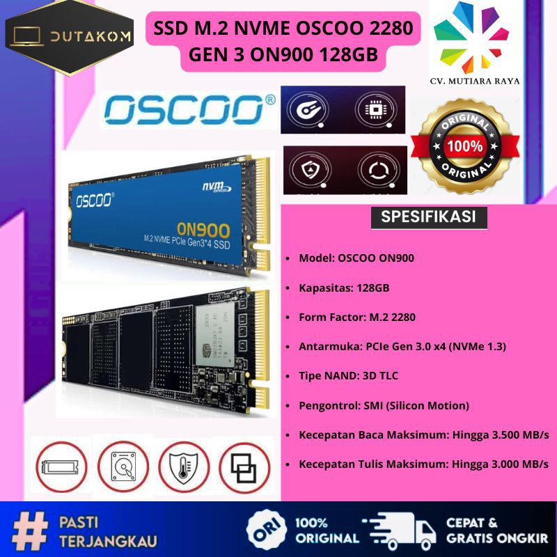 SSD M.2 NVME OSCOO 2280 GEN 3 ON900 128GB