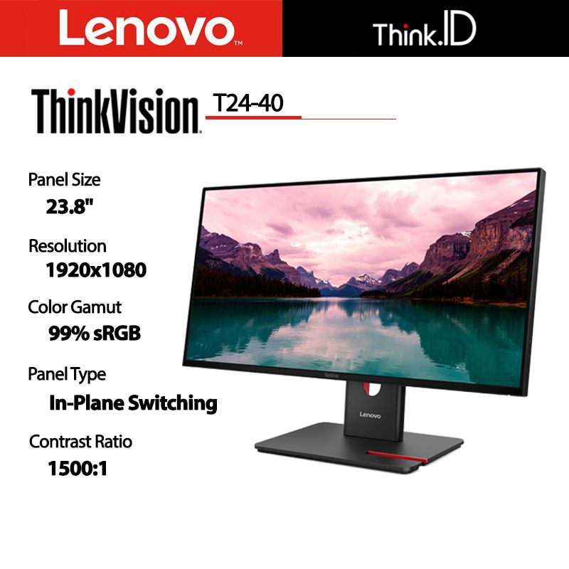 Monitor LED Lenovo ThinkVision T24-40 23.8" IPS 1920x1080 99% sRGB
