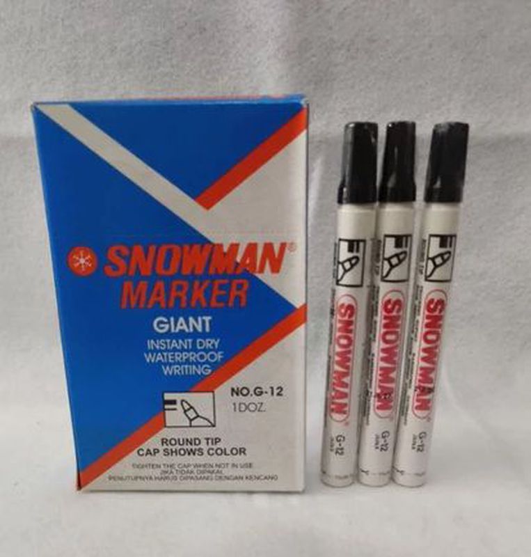 Spidol Snowman Permanent G-12 (hitam)